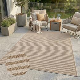 Outdoorteppich Carpet City "Flachgewebe in Sisal-Optik, Wetterfest & UV-best&auml;ndig", braun, B:280cm H:0,5mm L:380cm, Polypropylen, Teppiche, Outdoorteppich, Witterungsbest&auml;ndig f&uuml;r Balkon, Terrasse, Garten