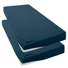 Spannbettlaken OTTO HOME "Desner", blau, B:90cm L:200cm, Microfaser, Obermaterial: 100% Polyester, Bettlaken, Spannbettlaken, Mikrofaser, f&uuml;r Matratzen bis 20cm H&ouml;he, 100% Polyester, Bettlaken