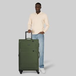 Trolley SMARTBOX "Edition 04 4 Rollen Trolley 78 cm mit Dehnfalte", Gr. 100 l, gruen, Polyester, Koffer