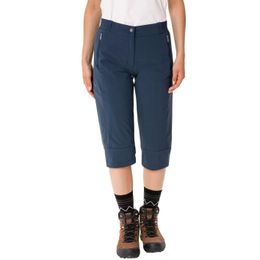 Caprihose Vaude "FARLEY STRETCH CAPRI III", Damen, Gr. 36, N-Gr, blau (schwarz sea), Obermaterial: 89% Polyamid, 11% Elasthan, unifarben, Hosen Caprihose, sportlicher Stil, f&uuml;r Wandern und Trekking, elastische Kunstfaser
