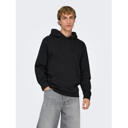 Only & Sons Kapuzensweatshirt ONLY & SONS "CERES LIFE HOODIE SWEAT", Herren, Gr. XL, schwarz, Obermaterial: 65% Baumwolle, 35% Polyester, unifarben, normal normal, Rundhals, B&uuml;ndchen, Sweatshirts