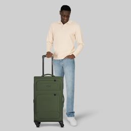 Trolley SMARTBOX "Edition 04 4 Rollen Trolley 67 cm mit Dehnfalte", Gr. 67 l, oliv, Polyester, Koffer