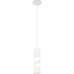 Trio LEUCHTEN Pendelleuchte "STREAM, H&auml;ngelampe mit Metallschirm, exkl GU10 max 10W", wei&szlig; matt, 1, &Oslash; 12cm H: 150cm, 1 Stk., Leuchten, H&ouml;he einstellbar max 150 cm, Moderne H&auml;ngeleuchte Wohnzimmer B&uuml;ro, Pendelleuchte