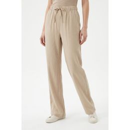 Schlupfhose Only "ONLGOA MW LINEN BL PULL-UP PANT CC PNT", Damen, Gr. S (36), L&auml;nge 32, oxford tan, Web, Obermaterial: 70% Viskose, 30% Leinen, unifarben, regular fit lang, Hosen Schlupfhose, mit Leinen