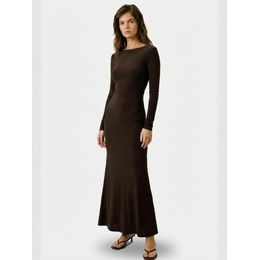 Jerseykleid ITS MAY "ITS MAY Dress Layla", Damen, Gr. M/L, braun, Obermaterial: 95% Polyester, 5% Elasthan, Kleider Jerseykleid