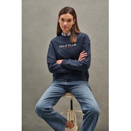 Sweatshirt marineblau im Boxy Fit Established 2012 Polo Club