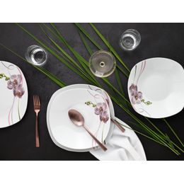 Kombiservice Creatable "Square Orchidee, Kombi-Service 62-tlg", wei&szlig;, 62 Stk., Porzellan, Geschirr-Sets, Kombiservice, Fotorealistische Darstellung