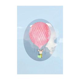 Bild Komar "Happy Balloon Blue", bunt (farbe bild(er): bunt), B:30cm H:40cm, Holz, Papier, Bilder, Bild, Wandbild zur Dekoration - ohne Rahmen
