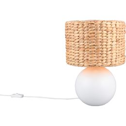 Trio LEUCHTEN Tischleuchte "VINA, Keramik Tischleuchte mit Lampenschirm aus Seegras", beige (wei&szlig;, natur), 1, &Oslash; 28cm H: 40cm, 1 Stk., Leuchten, exkl 1x E27 max 40W, Tischleuchte