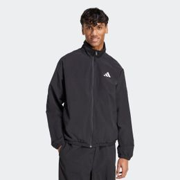 Windbreaker adidas Sportswear "ESSENTIAL MIT KLEINEM LOGO", Herren, Gr. L, schwarz, wei&szlig;, Obermaterial: 100% Polyamid, normal, Jacken Windbreaker