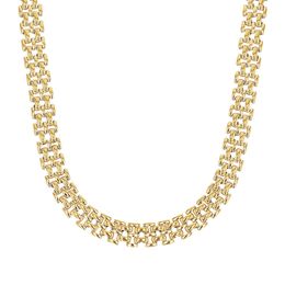 Kette ohne Anh&auml;nger Tom Tailor, gelbgoldfarben, Halsketten, Damen, Edelstahl, L: 45 B: 9mm, B:9mm