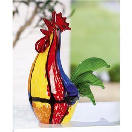 Tierfigur CASABLANCA BY GILDE "Skulptur "Hahn", bunt, B:23cm H:27cm T:11cm, Glas, Dekofiguren