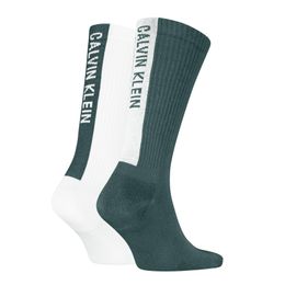 Tennissocken Calvin Klein Jeans "CKJ MEN SOCK BACK LOGO", Herren, Gr. - (40/46), blau (teal), Baumwollmischung, elastisch, Socken Tennissocken, mit breitem Rippenb&uuml;ndchen ung Logoschriftzug