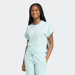 T-Shirt adidas Sportswear "ALL SZN", Damen, Gr. M, blau (halo mint), Obermaterial: 100% Baumwolle, Rundhals, Shirts T-Shirt, bequeme Passform, sportlicher Stil, aufgesticktes Logo