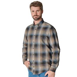 Langarmhemd Casamoda "Casamoda Freizeithemd kariert", Herren, Gr. XXL, Normalgr&ouml;&szlig;en, blau (wei&szlig;blau), 100% Baumwolle, kariert, l&auml;ssig geschnitten, Hemden