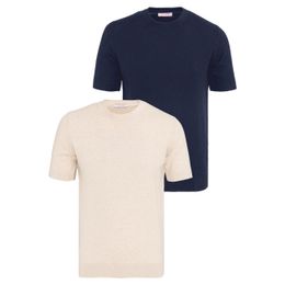 T-Shirt Basic-Strick-T-Shirt, 2Er-Pack