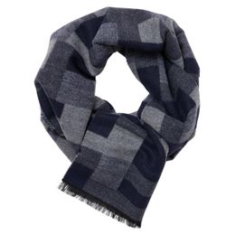 Schal Casamoda "Casamoda Schal gemustert", Herren, blau (graues mittelblau), 45% Polyester, 20% Polyamid, 20% Polyacryl, 15% Wolle, Modet&uuml;cher Schal