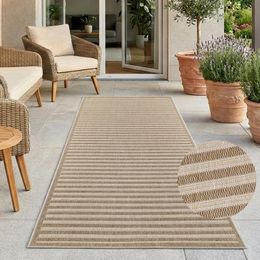Outdoorteppich Carpet City "Flachgewebe in Sisal-Optik, Wetterfest & UV-best&auml;ndig", braun, B:80cm H:0,5mm L:250cm, Polypropylen, Teppiche, Outdoorteppich, Witterungsbest&auml;ndig f&uuml;r Balkon, Terrasse, Garten