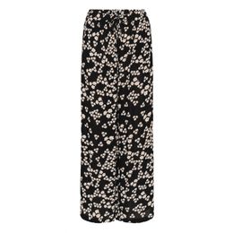 Stoffhose Kaffe "Hose KAthora", Damen, Gr. 36, N-Gr, schwarz (schwarz, chalk, rot petit fleur), Obermaterial: 100% Viskose LENZING ECOVERO CV LenzEcov., Hosen Stoffhose