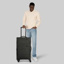Trolley SMARTBOX "Edition 04 4 Rollen Trolley 67 cm mit Dehnfalte", Gr. 67 l, schwarz, Polyester, Koffer