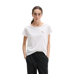 Marc O'Polo T-Shirt MARC O'POLO "aus leichtem Single Jersey", Damen, Gr. L, wei&szlig;, Obermaterial: 100% Baumwolle, unifarben, Basic, regular fit, Shirts T-Shirt