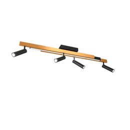 Trio LEUCHTEN LED Deckenleuchte "ZENO ausziehbare LED Deckenlampe mit 4 verstellbaren Spots dimmbar CCT", messingfarben, schwarz, 4, H: 23cm, 1 Stk., Leuchten, getrennt schaltbare Spots, Lichtfarbe einstellbar inkl Fernbedienung, LED Deckenstrahler