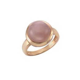 ZEEme Gemstones Ring 925 Sterling Silber ros&eacute;-vergoldet mit echtem Rosenquarz 12mm