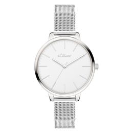 Quarzuhr s.Oliver "Lovely Time", silber (silberfarben), Armbanduhren, Damen, Quarzuhr, Armbanduhr, Damenuhr, Edelstahlarmband, analog