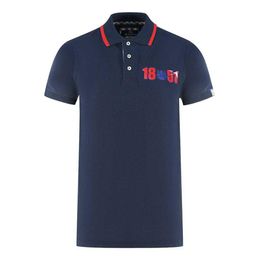 Aquascutum - "London 1851" Poloshirt f&uuml;r Herren/Damen Unisex (Marine)