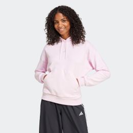 Kapuzensweatshirt adidas Sportswear "ESSENTIALS SMALL LOGO FEEL COZY HOODIE", Damen, Gr. S, pink (clear pink, wei&szlig;), Obermaterial: 70% Baumwolle, 30% Polyester, normal, Rundhals, angesetztes B&uuml;ndchen, Sweatshirts
