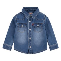 Jeanshemd LEVI'S KIDS "MY FIRST BARSTOW", Jungen, Gr. 24M (92), N-Gr, blau (the big cheese no destruction), Denim/Jeans, Obermaterial: 100% Baumwolle, unifarben, normal, 1-Knopf-Manschette, Hemden Jeanshemd, mit Brusttaschen