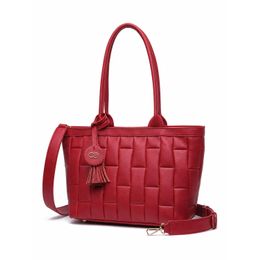 Schultertasche "Luvre", M&auml;dchen, Gr. B/H/T: 31cm x 24cm x 14cm onesize, rot, Lederimitat, Collezione Alessandro, Taschen Schultertasche, mit luxuri&ouml;ser Steppung