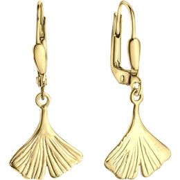 Paar Ohrh&auml;nger Firetti "Schmuck Geschenk, Ohrringe Gingko, Gold 333", gold (gelbgoldfarben), Ohrringe, Damen, Gelbgold 333