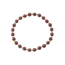 Armband Firetti "Schmuck Geschenk Gold 585 Armschmuck Armkette Zugarmband Edelstein", gold (gelbgoldfarben, rot, rot), Armb&auml;nder, Damen, 17,5cm, Gelbgold 585 Polyurethan, Gelbgold 585, Polyurethan, Armband, mit Granat