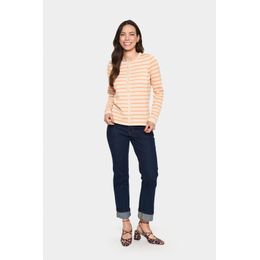 Saint Tropez Gestickter Cardigan in normaler Passform white orange