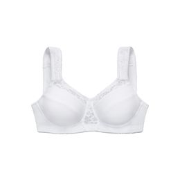 Entlastungs-BH Petite Fleur, Damen, Gr. 100, Cup D, wei&szlig;, Spitze, Obermaterial: 80% Baumwolle, 15% Polyamid, 5% Elasthan, BHs Entlastungs-BH, ohne B&uuml;gel, mit breiten, wattierten Tr&auml;gern