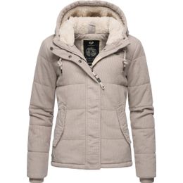 Cordjacke Ragwear "Wuggys", Damen, Gr. XL (42), beige (ecru), Obermaterial: 100% Baumwolle. Futter: 100% Polyester. Wattierung: 100% Polyester, bequem h&uuml;ftbedeckend, hoch geschlossener Ausschnitt, &Auml;rmel ohne &Auml;rmelschlitz Rippstrickb&uuml;ndchen, Jacken, Stylische Damen Kordjacke mit flauschigem Innenfutter