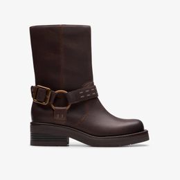 Clarks Rebelle Up Walnussleder-Stiefel