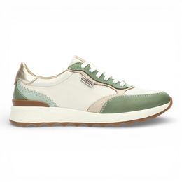 Pikolinos Damen-Sneaker aus gr&uuml;nem Leder mit Schn&uuml;rung - Arrecife