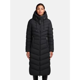 Steppmantel Khujo "Ingram4-YM", Damen, Gr. XL (42), schwarz, Obermaterial: 100% Polyester. Innenfutter: 100% Nylon. Wattierung: 100% Polyester, tailliert ca. Mitte Wade, hoch geschlossener Ausschnitt, eng B&uuml;ndchen, M&auml;ntel Steppmantel, Langer Damen Winterpmantel mit hohem Kragen und Kapuze