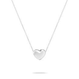 Kette mit Anh&auml;nger ECHTZEIT "Schmuck Geschenk Edelstahl Halskette Puffy Heart Herz", silber (silberfarben), Halsketten, Damen, Edelstahl, L: 45 B: 2mm, B:2mm