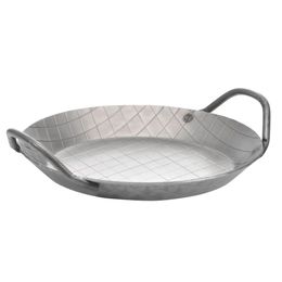 Servierpfanne GSW "Eisen", silberfarben, H:3cm &Oslash;:24cm, Pfannen, Pfanne aus rauten geschmiedetem Eisen in starker Gastro-Qualit&auml;t