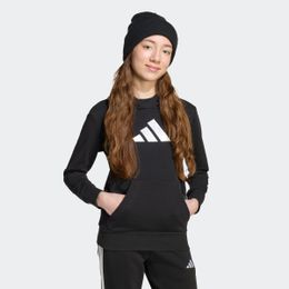 Kapuzensweatshirt adidas Sportswear "GLAM GRAPHIC HOODIE KINDER", M&auml;dchen, Gr. 128, schwarz, Obermaterial: 70% Baumwolle, 30% Polyester, normal, Rundhals, angesetztes B&uuml;ndchen, Sweatshirts