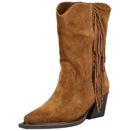 Bikerboots Inuovo "Inuovo Stiefel Leder", Damen, Gr. 39, tan, Leder, Schuhe Bikerboots