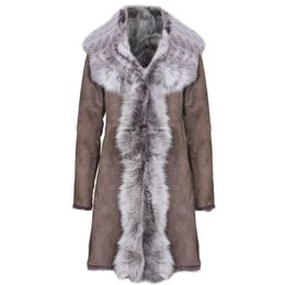 Damen-Trenchcoat aus Toscana-Schaffell-Wildleder-Tbilisi