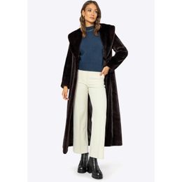 Wittchen Damen-Kunstpelzmantel, klassisch dunkelbraun, Polyester
