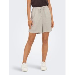 Shorts Only "ONLSIESTA MW PULL-UP LIN BL SHORTS NOOS", Damen, Gr. M (38), N-Gr, gelb (moonbeam), Jersey, Obermaterial: 80% Viskose, 20% Leinen, unifarben, loose fit kniefrei, Hosen Shorts, loose fit, Jersey, Viskosemischung, elastischer Bund, unifarben