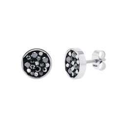 Paar Ohrstecker Tom Tailor, edelstahlfarben, kristallwei&szlig;, kristallwei&szlig;, Ohrringe, Damen, 10mm, Edelstahl, mit Kristallglas