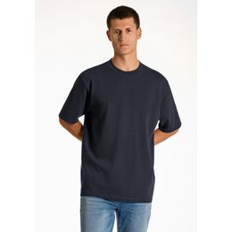 T-Shirt LINDBERGH "T-Shirt Oversize Fit", Herren, Gr. L, blau (navy), Obermaterial: 100% Baumwolle, unifarben, oversize, Rundhals, Shirts T-Shirt