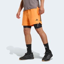 Shorts adidas Performance "D4T POWER SHORT", Herren, Gr. M, L&auml;nge 7, pure orange, innenbeinl&auml;nge ca. 18 cm, Obermaterial: 89% Polyester, 11% Elasthan, Hosen Shorts